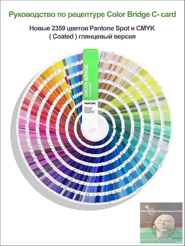 Популярный набор PANTONE GG6103B глянцевых оттенков Color Bridge представлен в виде веера