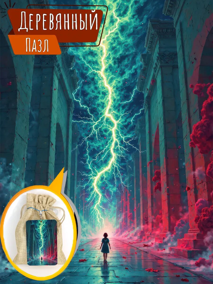 Деревянные пазлы молния
