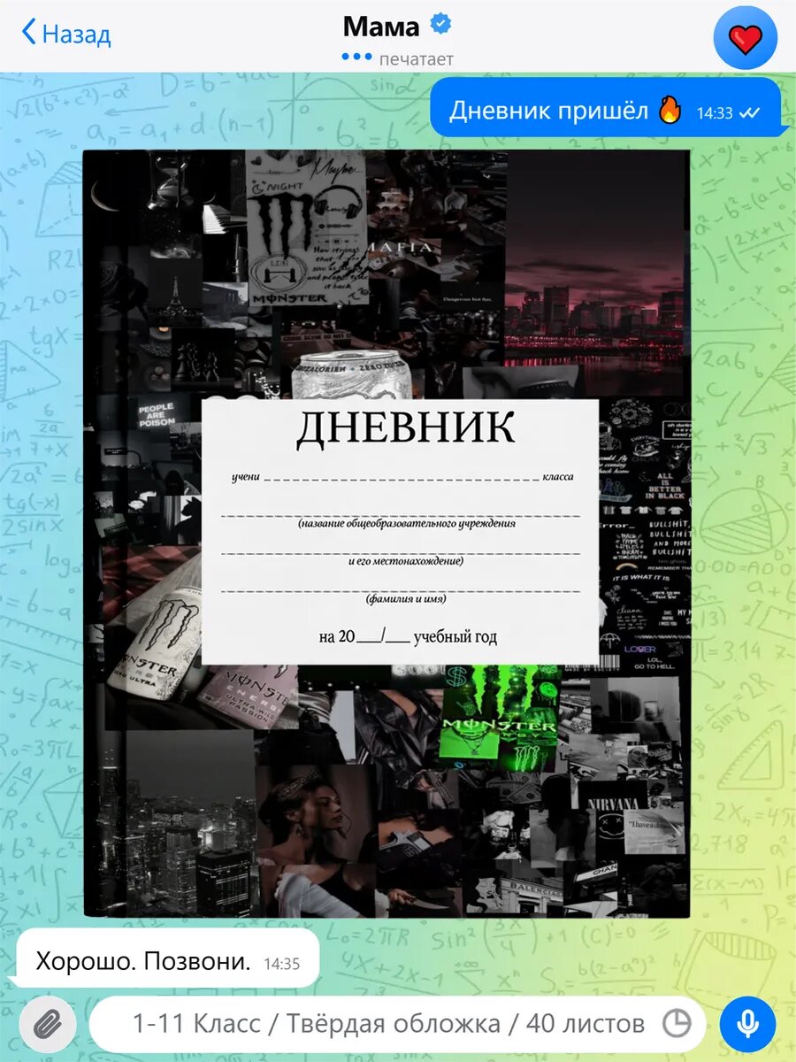 Школьный дневник с принтом y2k pinterest