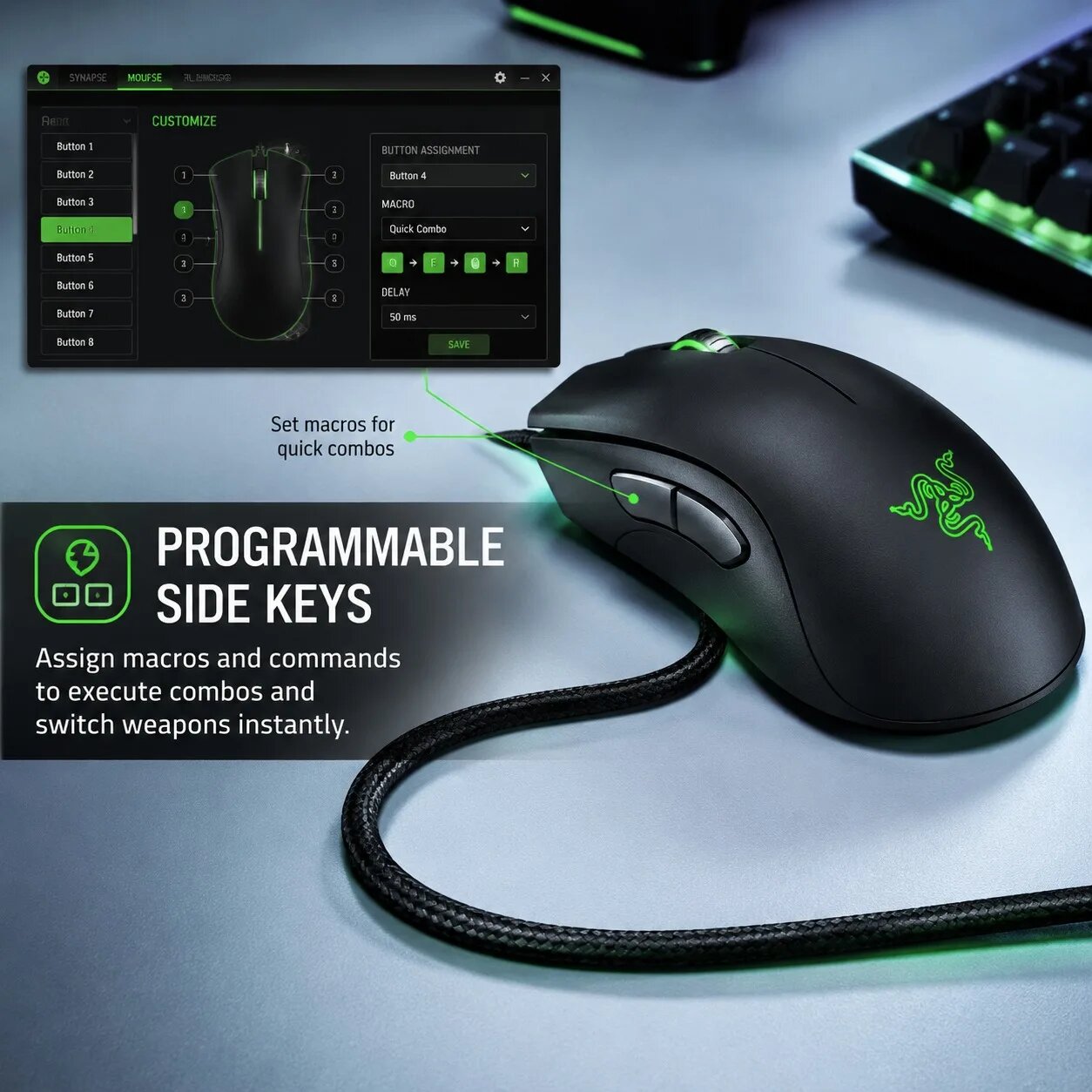 Razer DeathAdder Essential, WHITE — фото 1