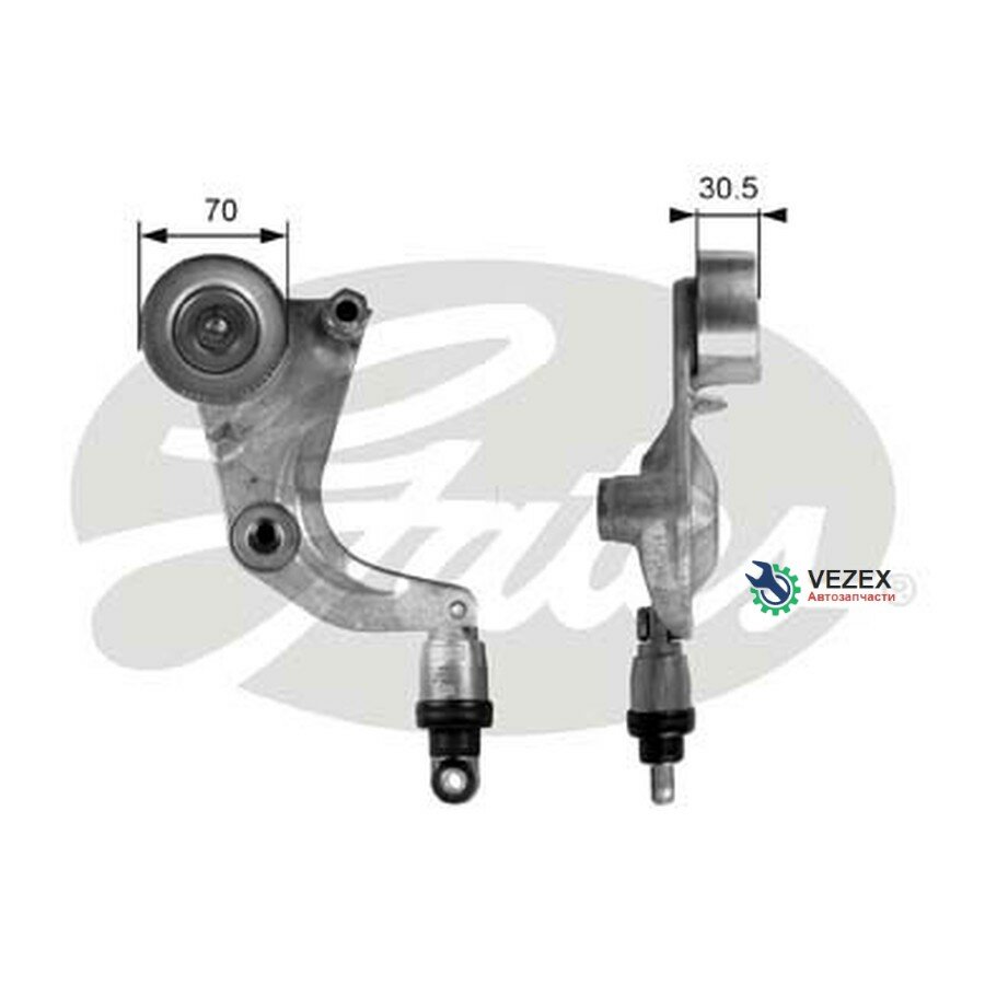 GATES T39077 натяжитель ремня!\ Honda Accord/Civic/FR-V/Stream 1.6-2.0 05>
