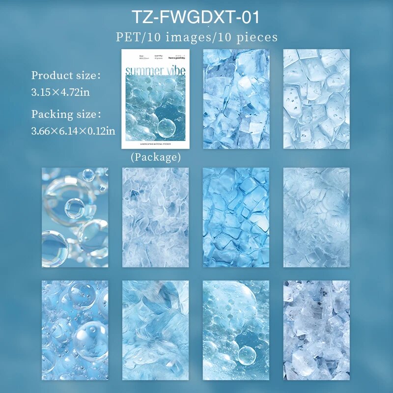 Набор винтажных наклеек JIANWU Summer Vibe Series TZ-FWGDXT-01