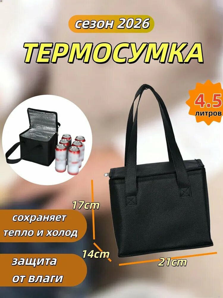Термосумка для ланч-бокса и обеда, сумка холодильник для еды 21*17*14 см.