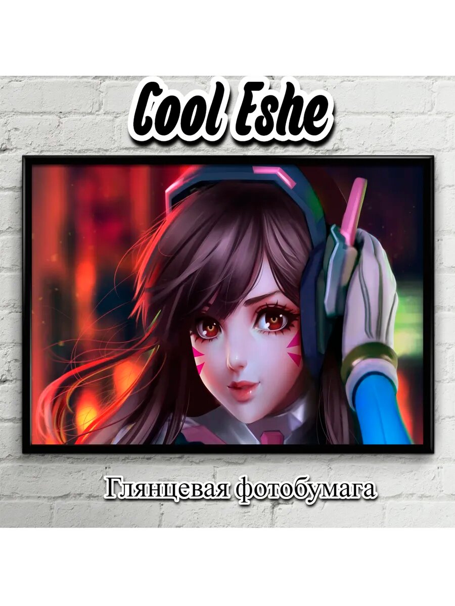 Плакат "dva overwatch fan art" А4