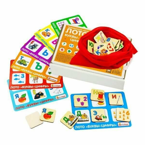 Настольная игра детская Alatoys Настольные игры для детей лото дерево