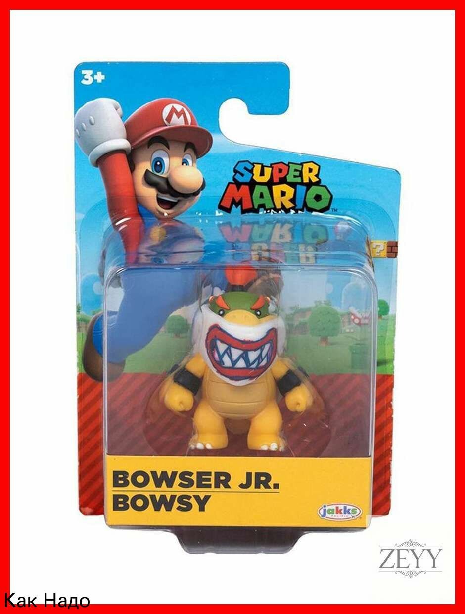Jakks Pacific Super Mario Bowser Jr. Боузер-младший. Фигурка героя 2,5-дюймовая коллекционная игрушка, Подходит для детей старше 3 лет, Супер Марио