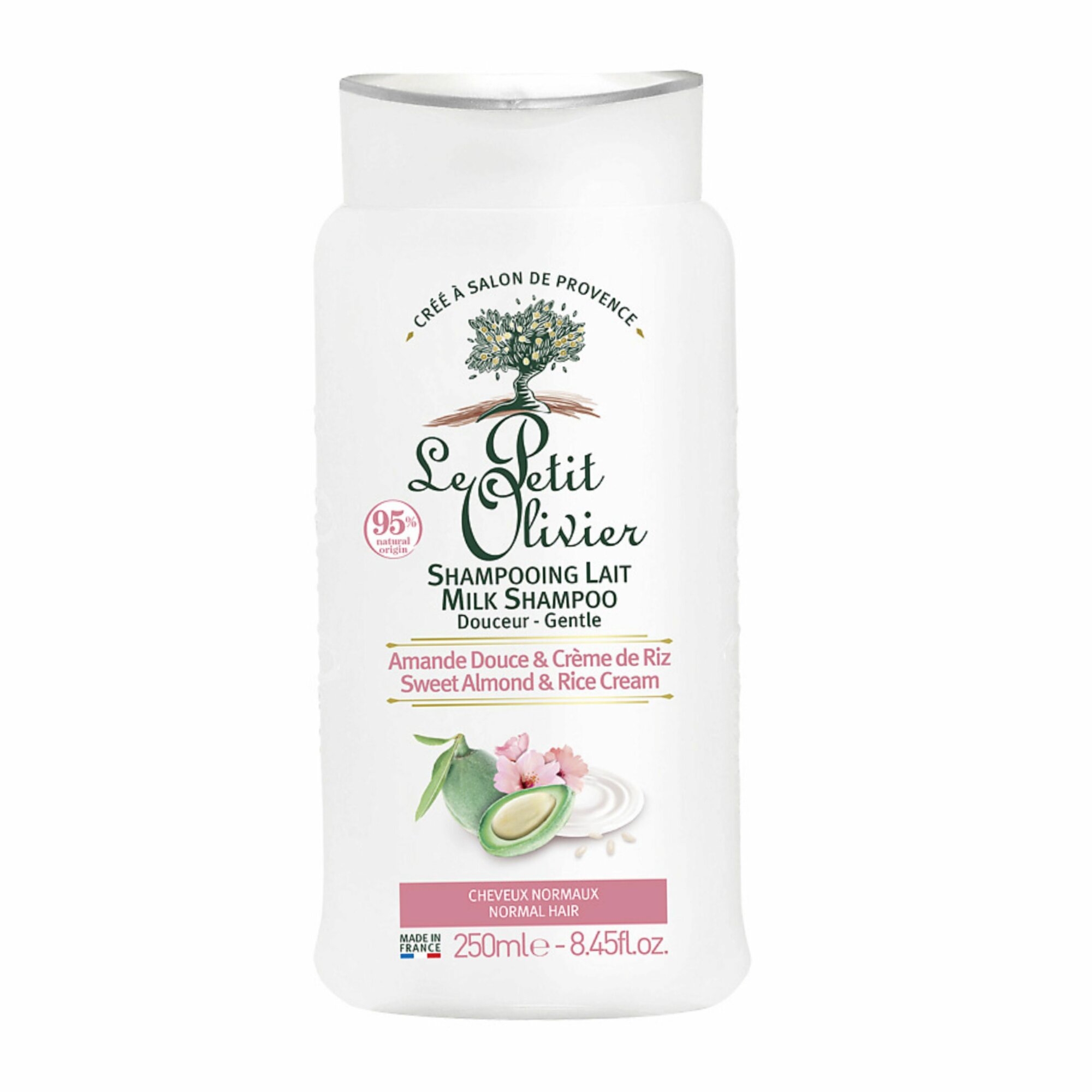 LE PETIT OLIVIER Шампунь для нормальных волос Миндальное молочко и рисовый крем Sweet Almond & Rice Cream Milk Shampoo