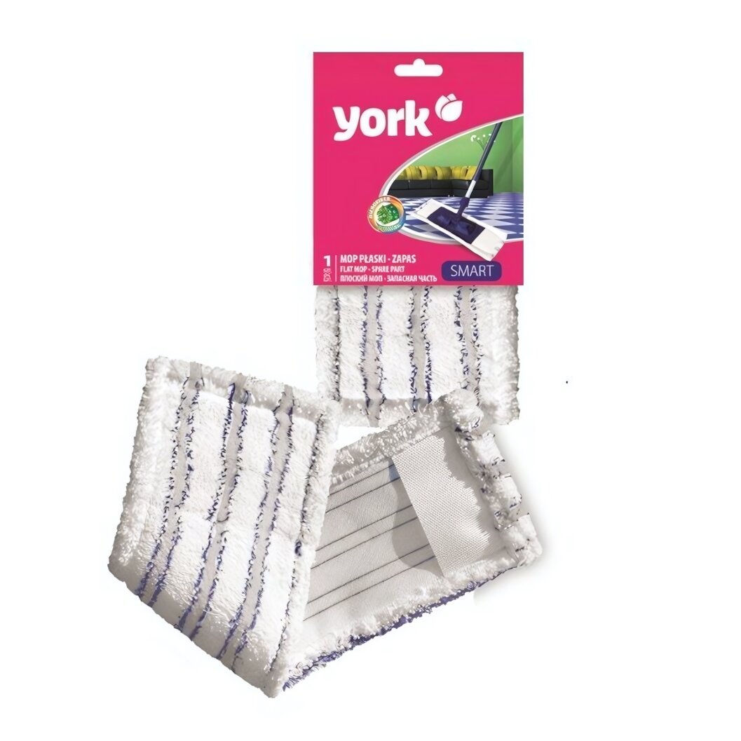 Насадка для швабры "Смарт" YORK микрофибра, на липучке, для влажной уборки пола
