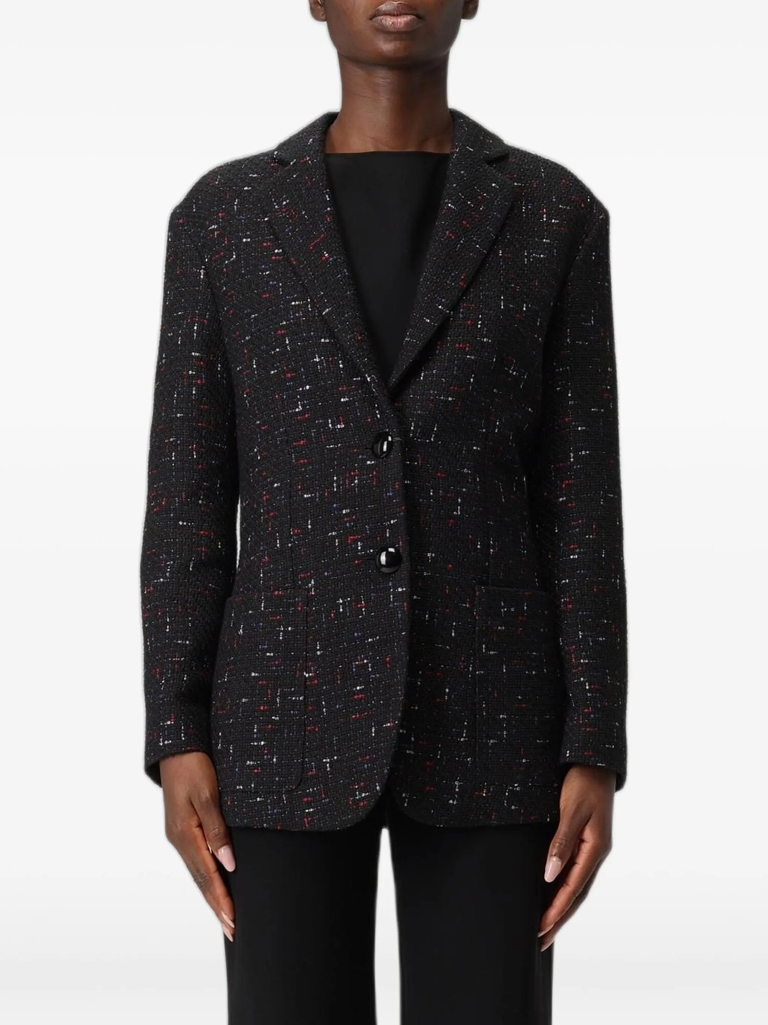 Пиджак Tweed-effect button-fastening blazer