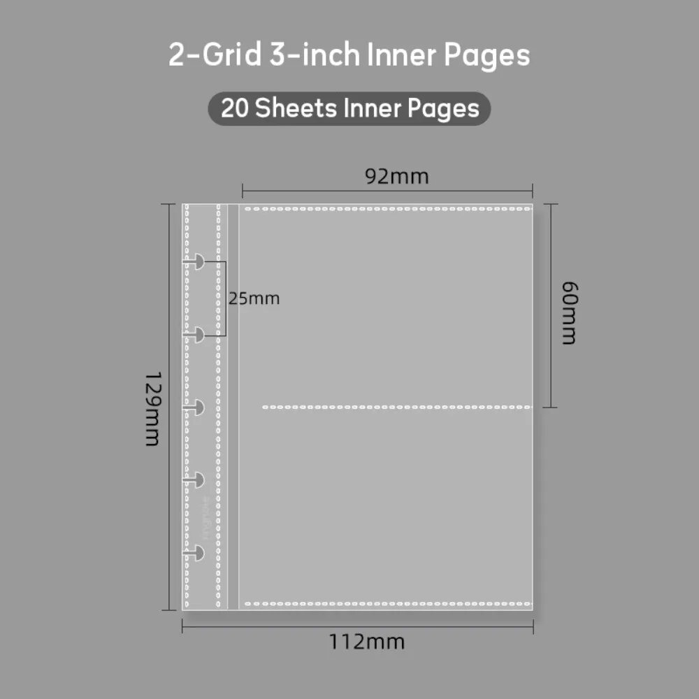Альбом для фотокарточек 3 дюйма, 2-Grid, 20 листов, цвет 8