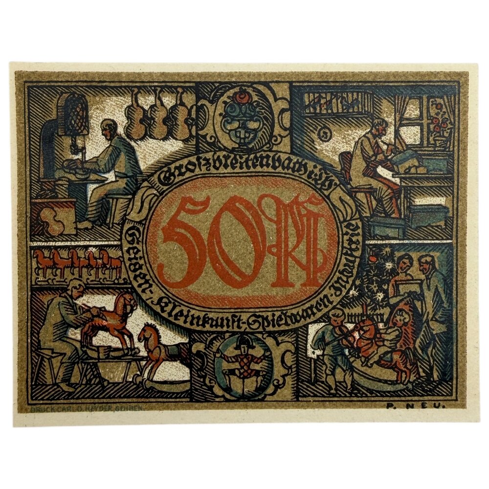 Германия (Веймарская республика) Гросбрайтенбах 50 пфеннигов 1921 г. (Игрушки)