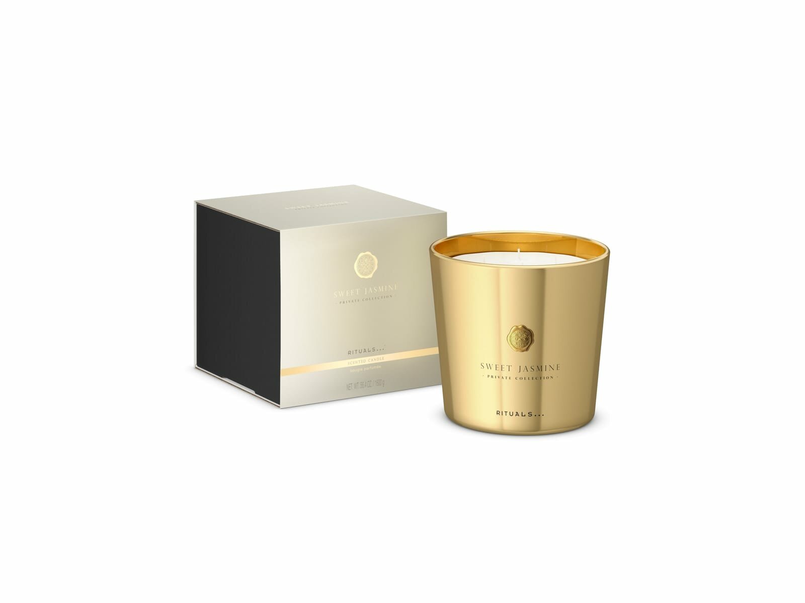 Свеча Rituals Private Collection Large Sweet Jasmine Scented Candle, золотой, 1600 г