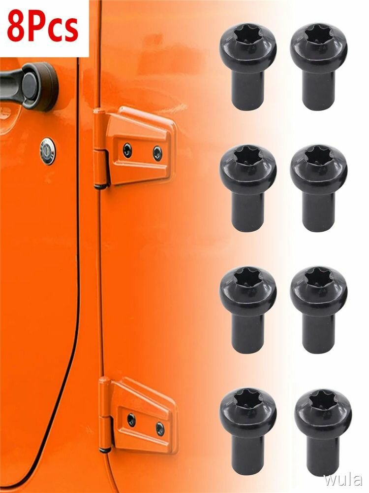 Накладки на шарнир двери, черные, 8 штук, круглые с звездой, для дверей автомобиля, декоративные