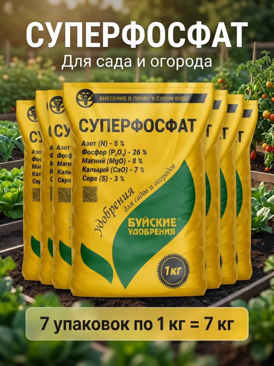Суперфосфат Гуминизированный Удобрение, 7 кг