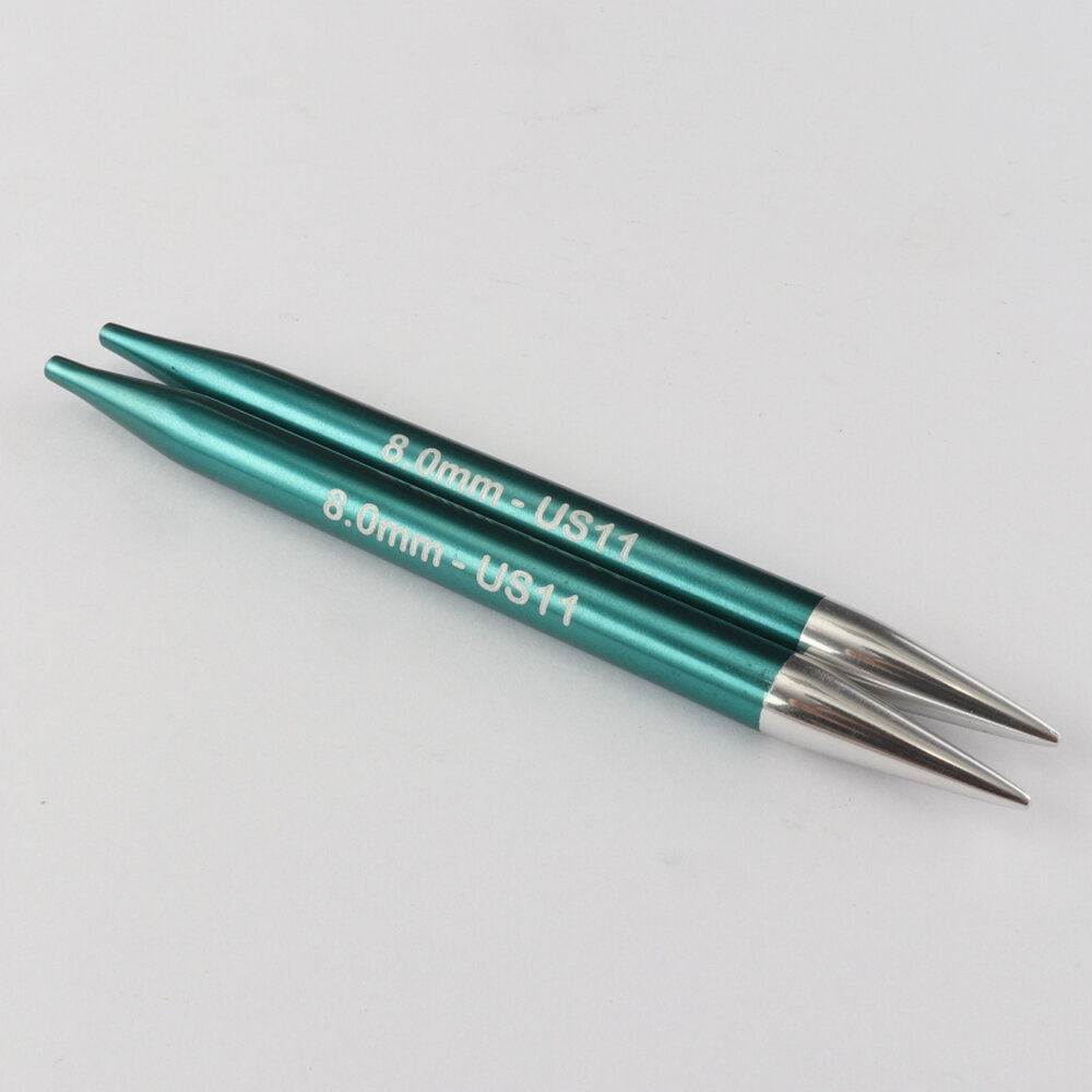 KnitPro 47532 Спицы съемные укороченные Zing для тросика 20 см №8 (тросик в комплект не входит)