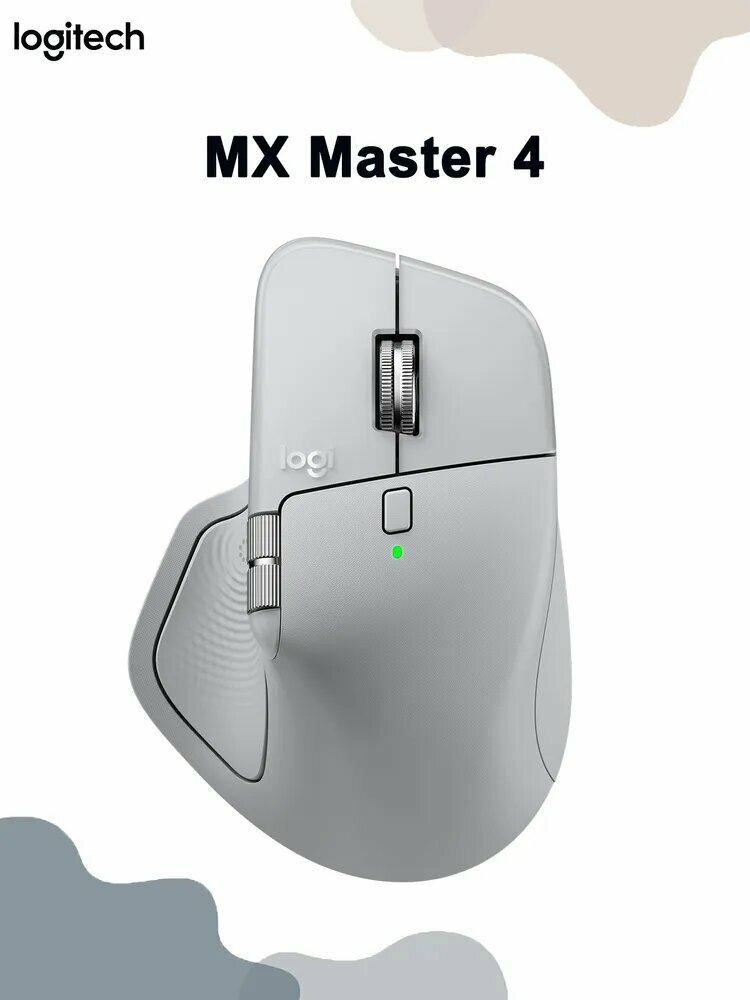 Logitech G Мышь беспроводная MX Master 4, белый