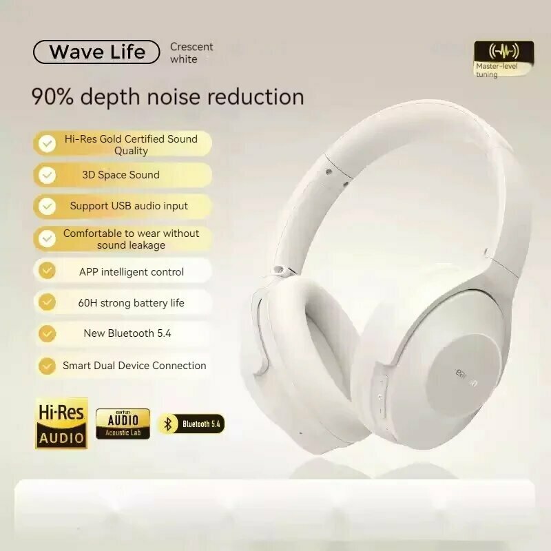 Наушники SXMG Earfun Wave life Hi-Res ANC, белые, с микрофоном