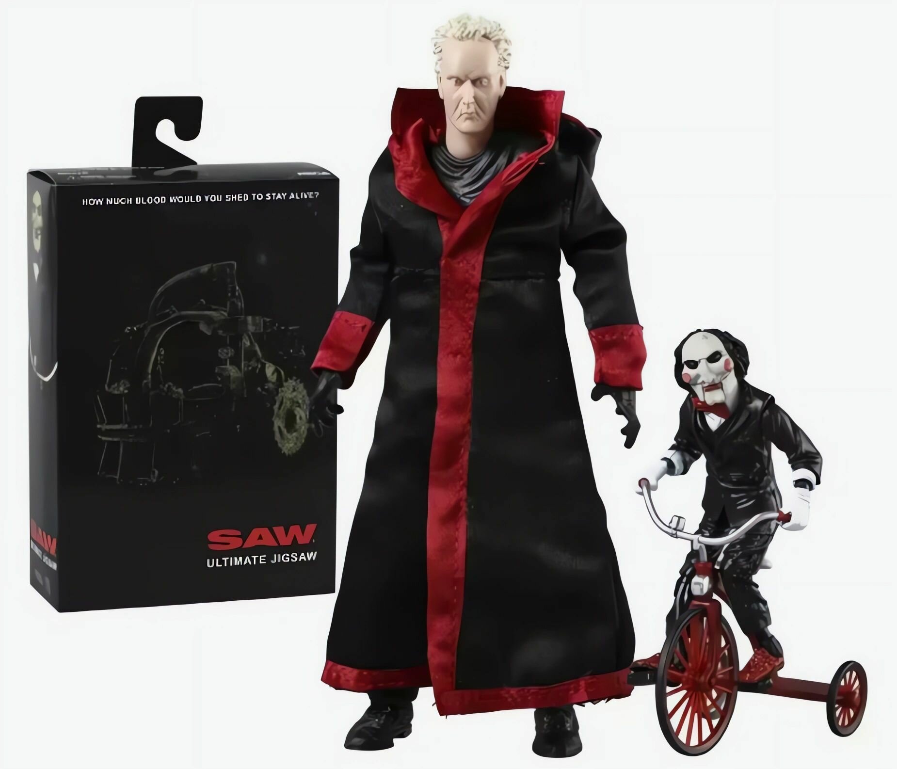 Коллекционная фигурка NECA с аксессуарами "Джон Крамер" (к/ф "Пила") Ultimate Jigsaw. Черный костюм