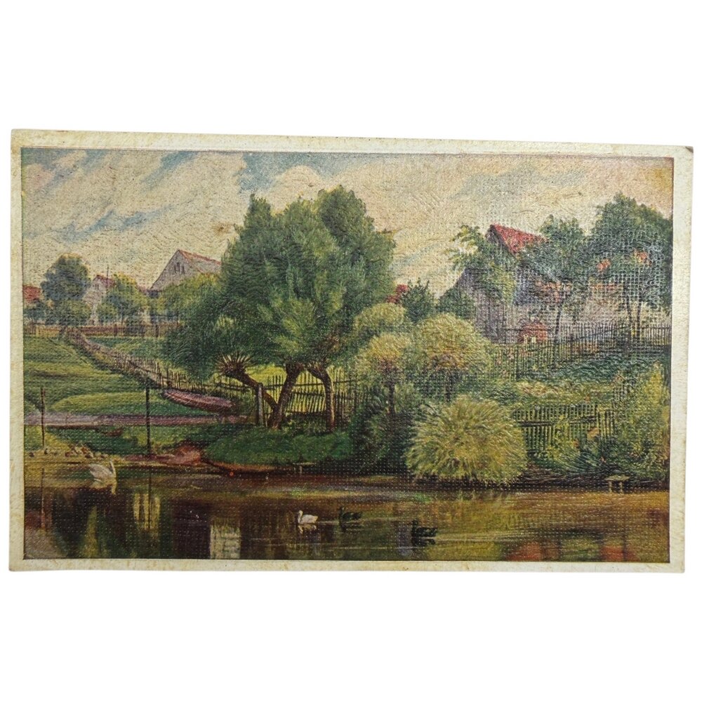 Почтовая открытка "Хензель - У пруда" 1900-1917 гг. Германская Империя