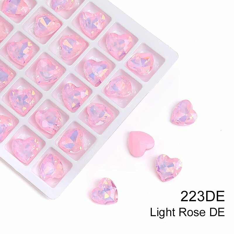 Стразы сердечки из стекла Astrobox 10 мм Розовый, Light Rose