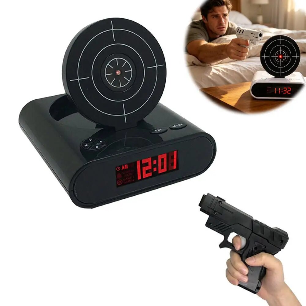 Интерактивный будильник-мишень Personalized Wake Shot Черный, Black