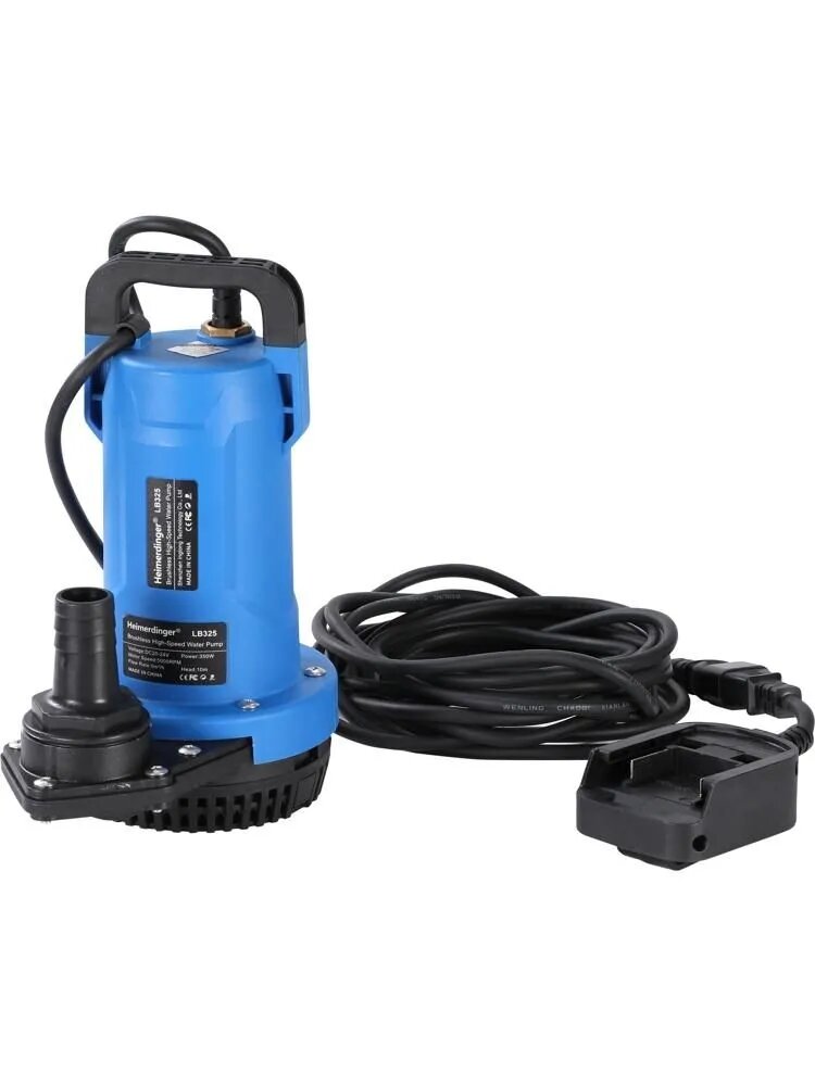 Дренажный насос LB325 с бесщеточным двигателем 350W DC20-24V, напор 13м, расход 5m/h, без АКБ и ЗУ