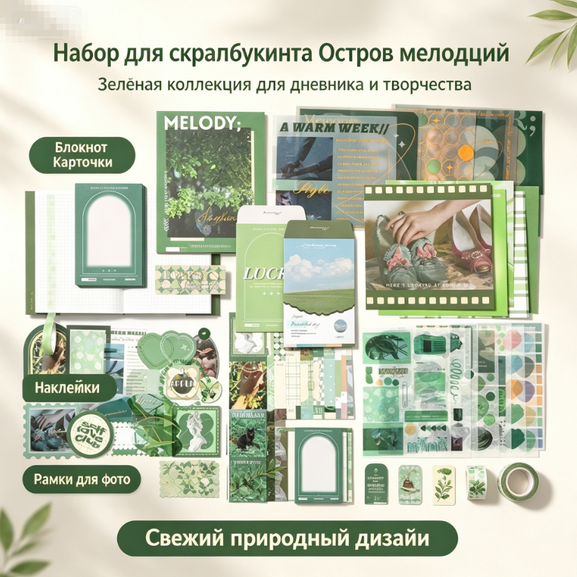 Винтажный набор для скрапбукинга с тетрадью А6, стикерами, скотчем и блокнотами, подарок для творчества