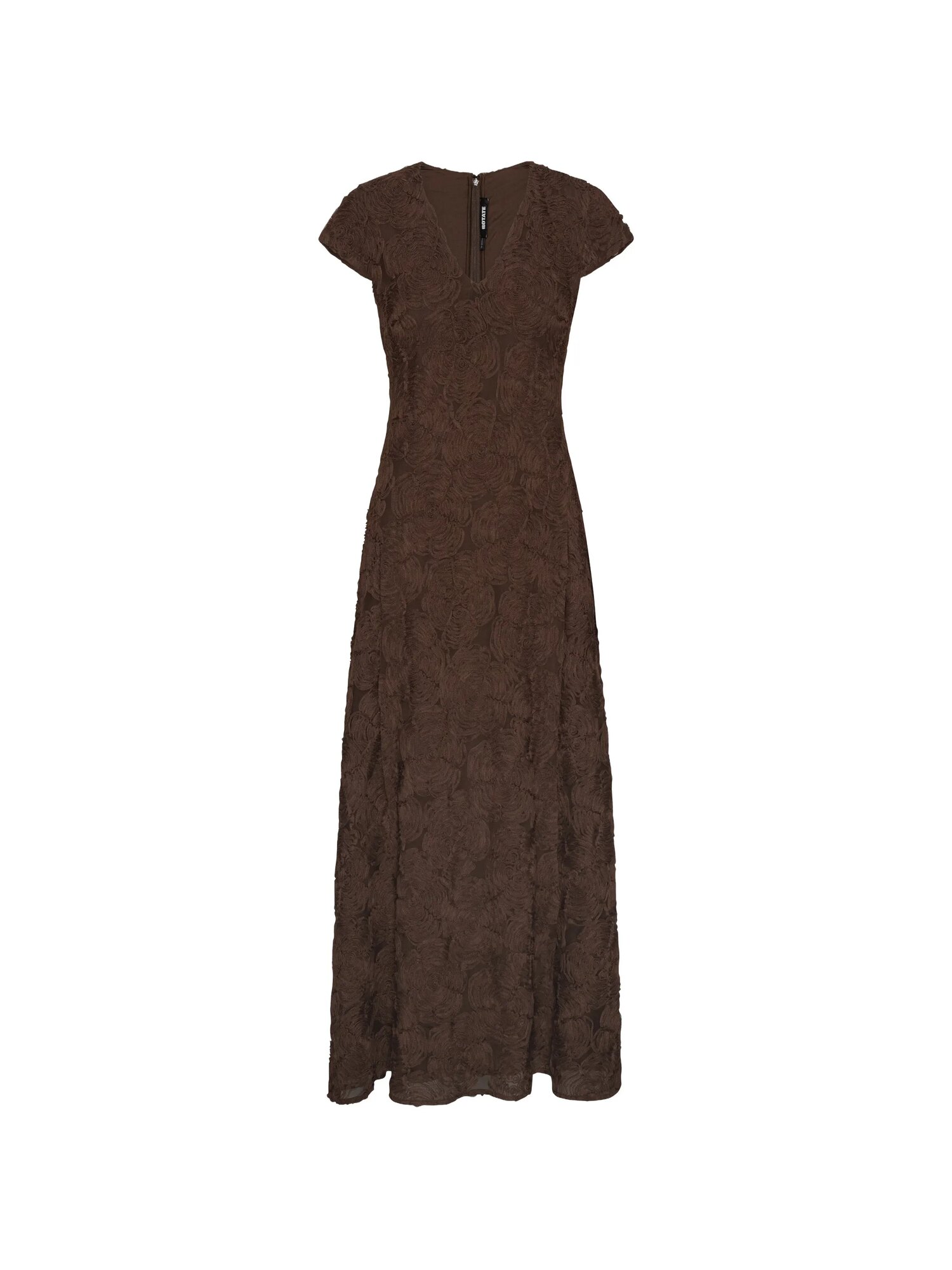 Платье Flower-mesh sleeveless maxi dress dark brown
