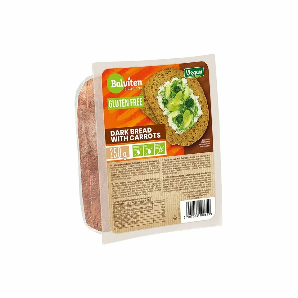 Темный хлеб с морковью Balviten без глютена 3 шт x 250г