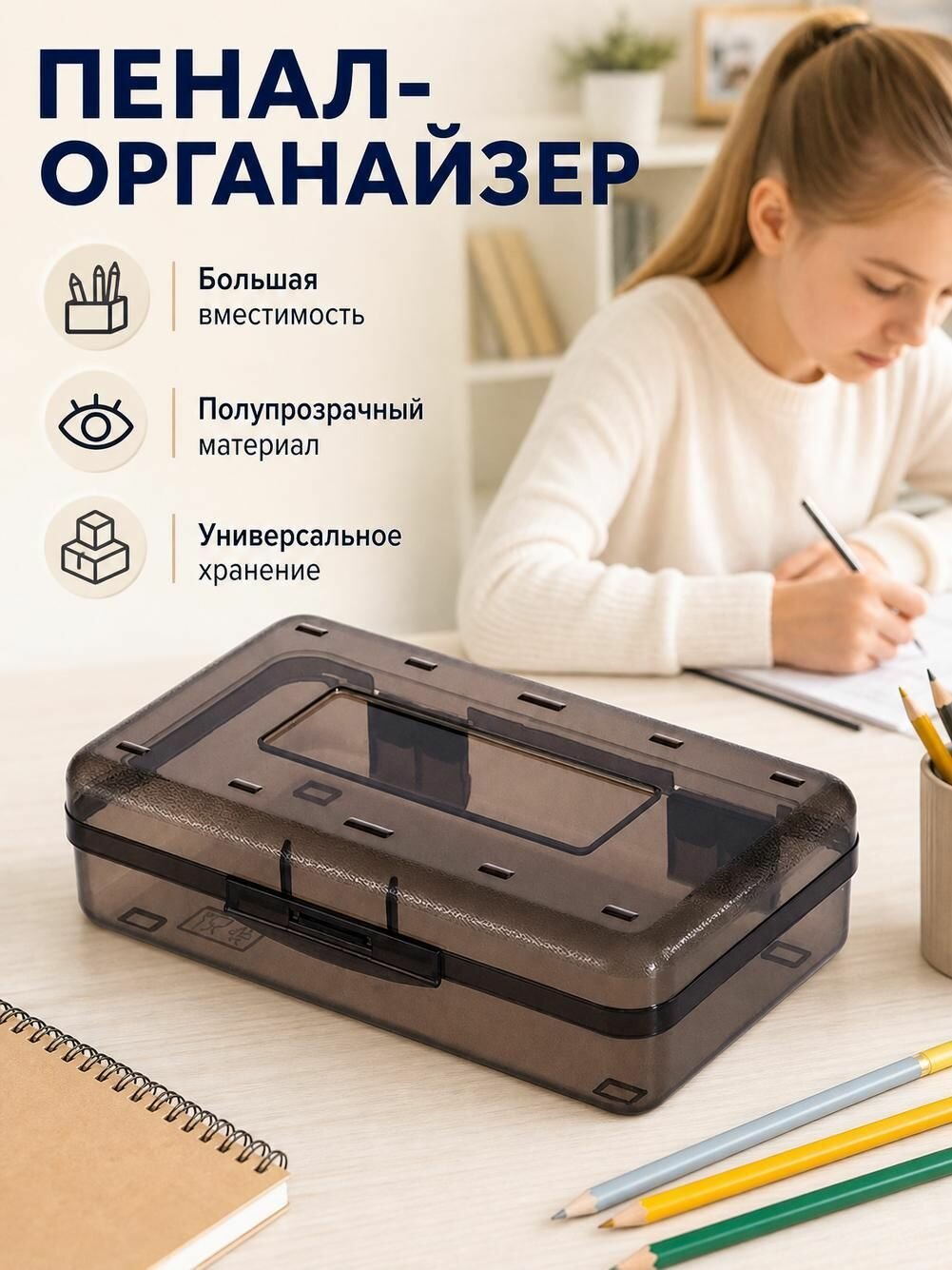 Пенал-футляр пластиковый