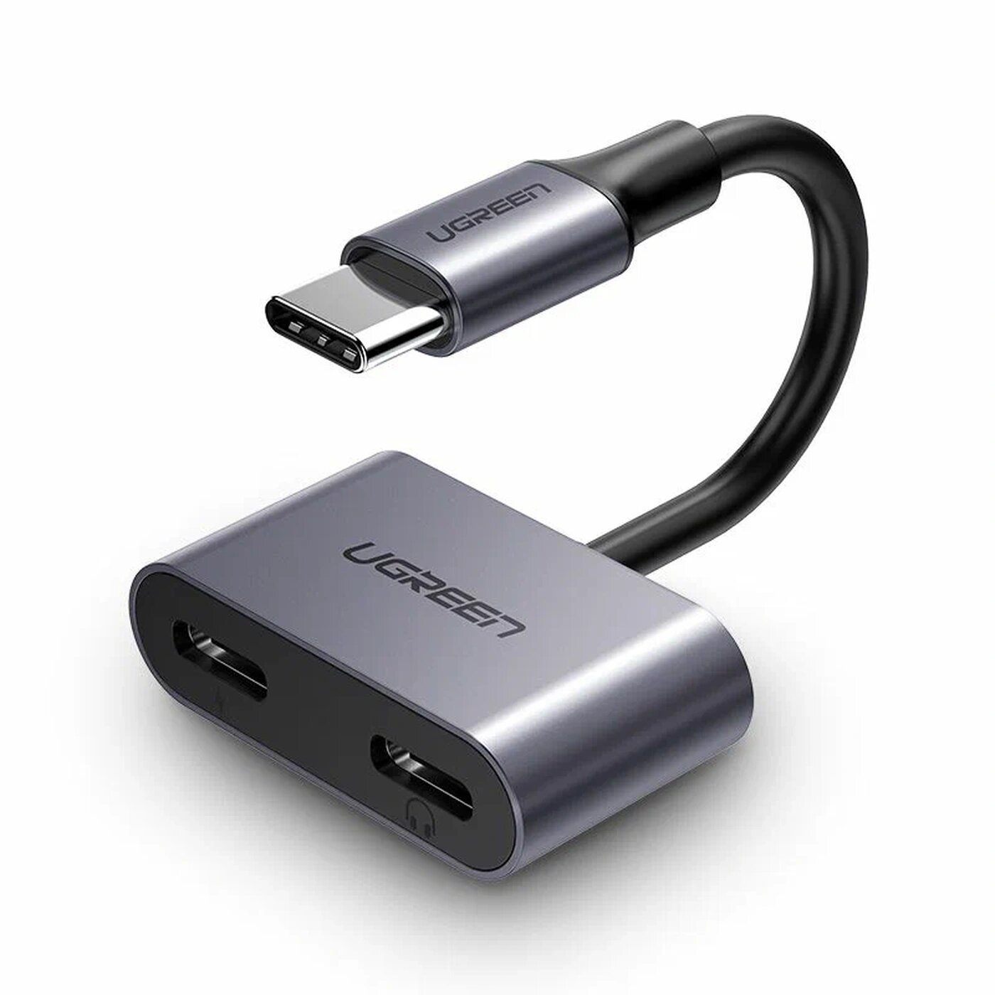 Конвертер UGREEN CM232 (60165) USB-C One-Two Converter. Цвет: серый