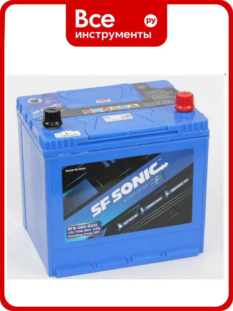 Автомобильный аккумулятор SF Sonic Efb 6ст-70.0 (85d23l) EFB-Q85-D23L