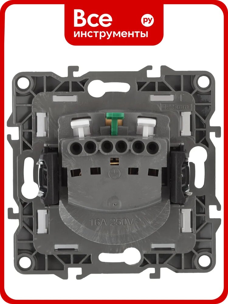 Розетка ЭРА 12-2102-01 2P+E Schuko со шторками, 16A-250В, IP20, белый Б0014687, Рамки приобретаются отдельно