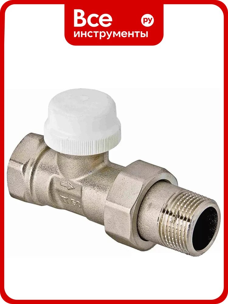 Вентиль для радиатора Honeywell Home 1/2 прямой, под термоголовку, никелированная бронза, конус