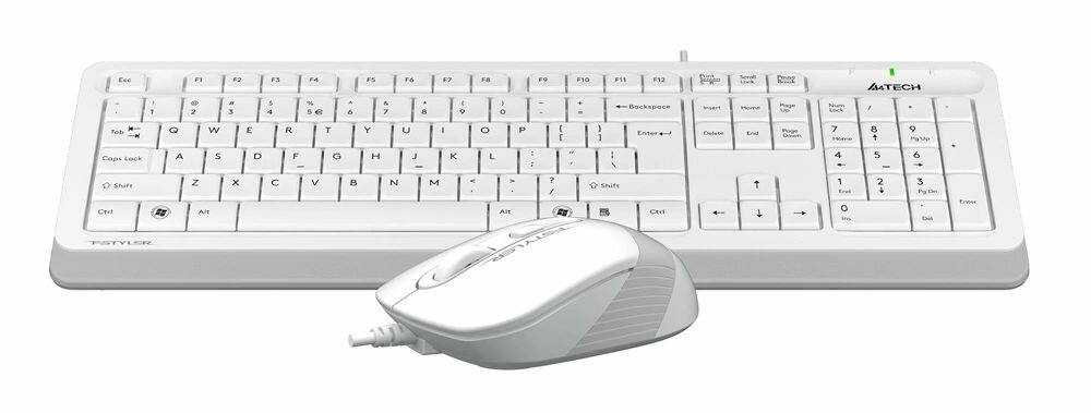 Набор клавиатура + мышь A4Tech Fstyler F1010 клав: белый/серый мышь: белый/серый USB Multimedia (F1010 WHITE)