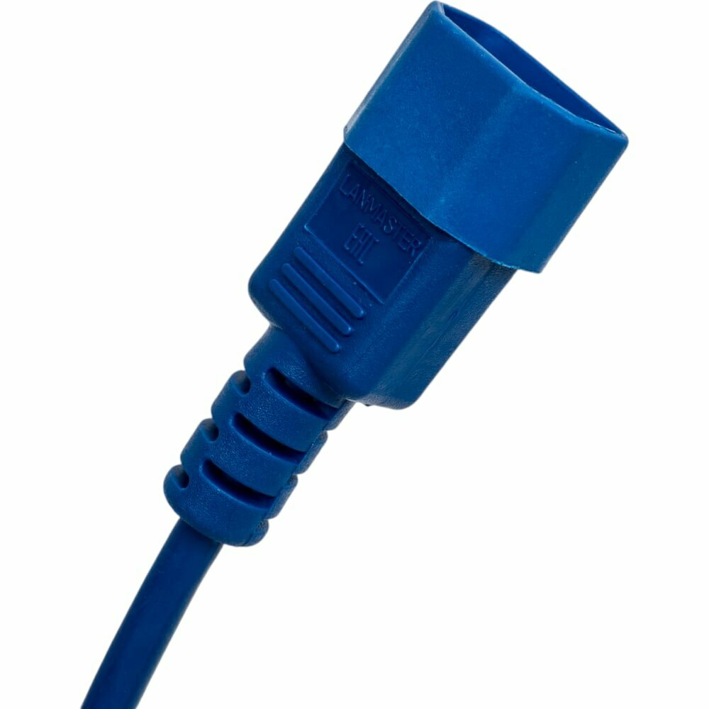 Шнур питания LANMASTER C13-C14, 3х0.75, 220В, 10А, синий, 1 метр LAN-PP13/14-1.0-BL — фото 1