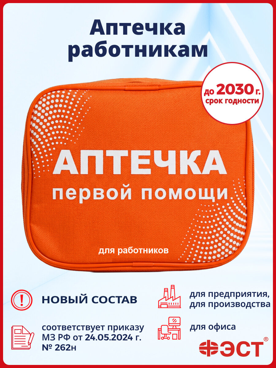 ФЭСТ Аптечка первой помощи работникам приказ №262н ГОСТ Муссон для организаций, офиса, предприятия, работы и дома