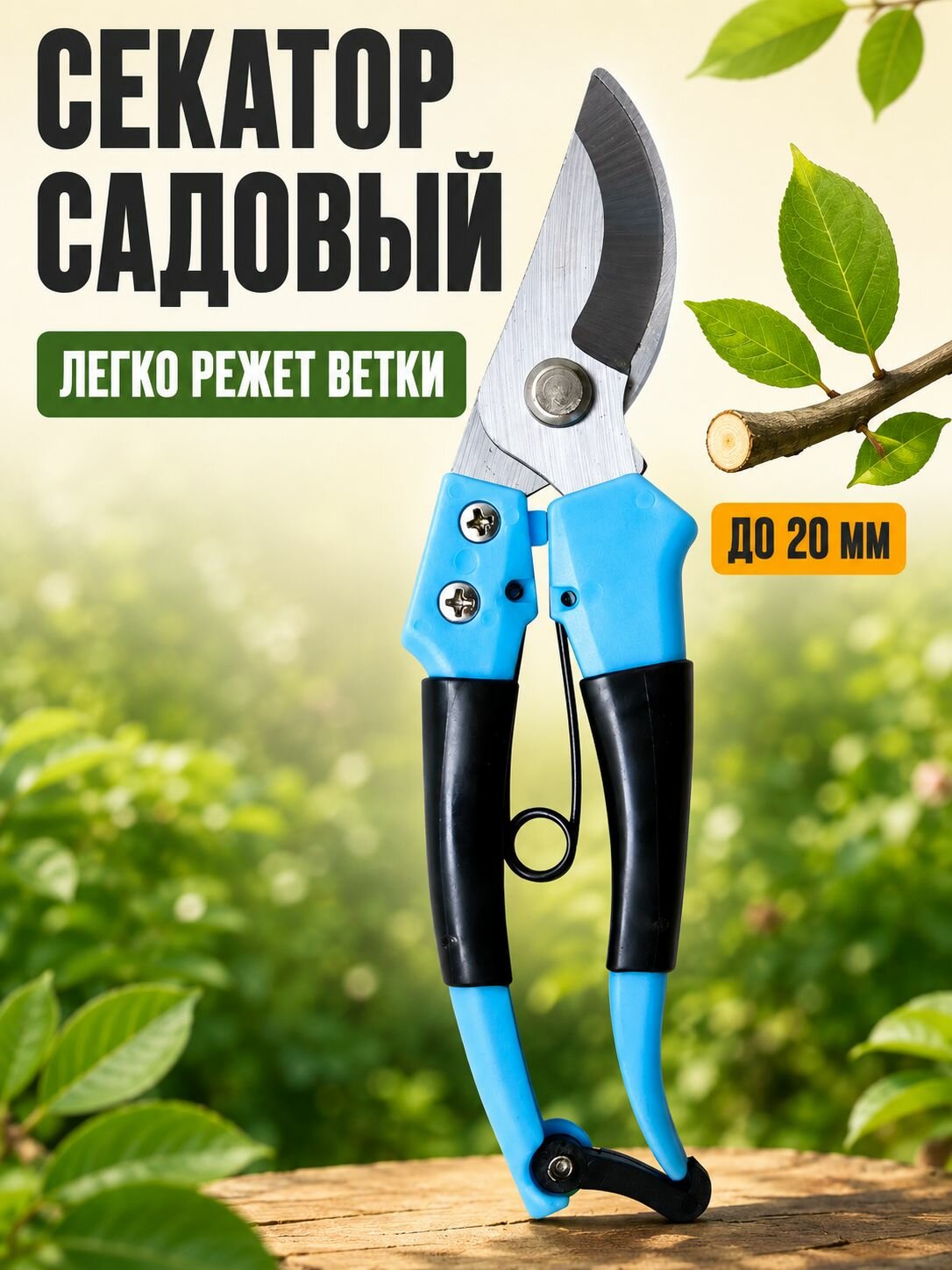 Секатор универсальный садовый ножницы садовые KROFT для обрезки для сада