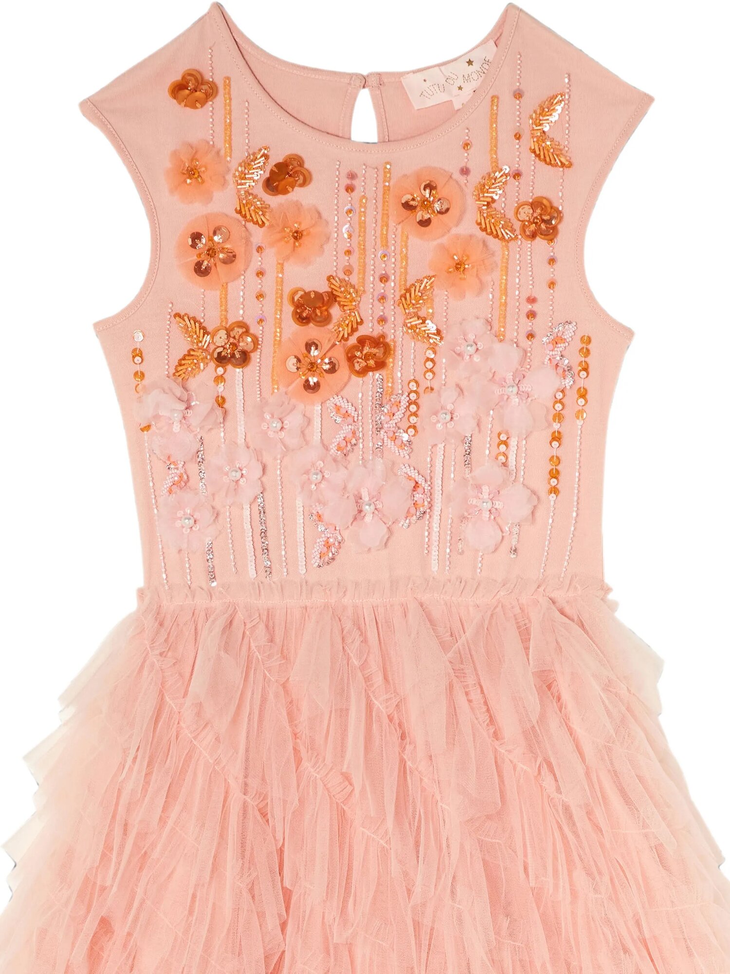 Платье Tutu du Monde Sunset Boulevard ruffled dress, размер 92-98, кораллово-розовый — фото 1