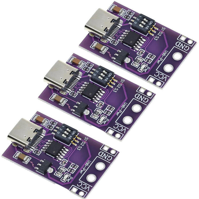 Триггер питания Type-C to DC, 3 шт, поддержка QC/AFC/PD2.0/PD3.0, фиксированное напряжение 5V 9V 12V 15V 20V