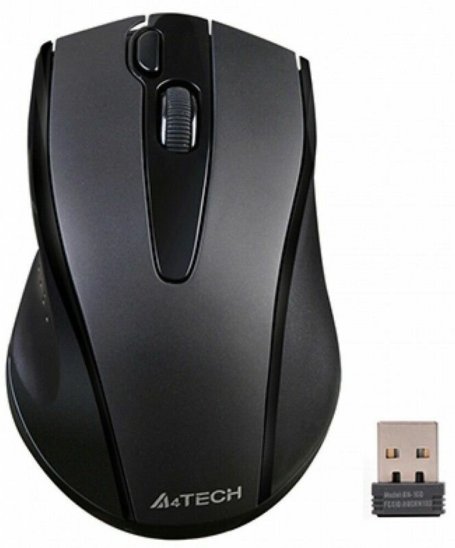 Мышь компьютерная A4Tech , черный, 1000 DPI беспроводная G9-500FS