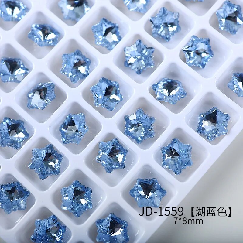 Снежинки для маникюра K9 Синий, JD-1559 Lakeblue