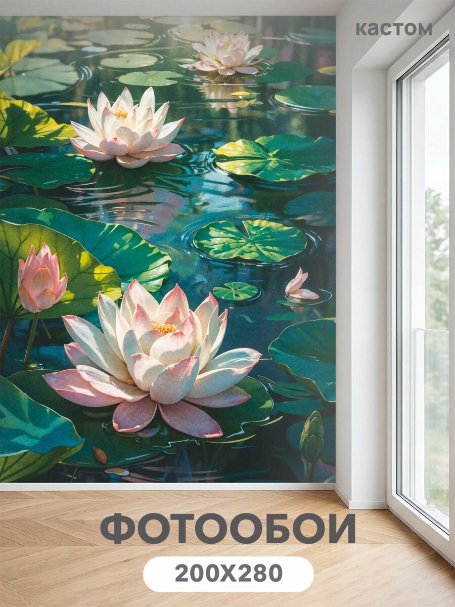Фотообои на стену флизелиновые 3d Лотос 200х270 см