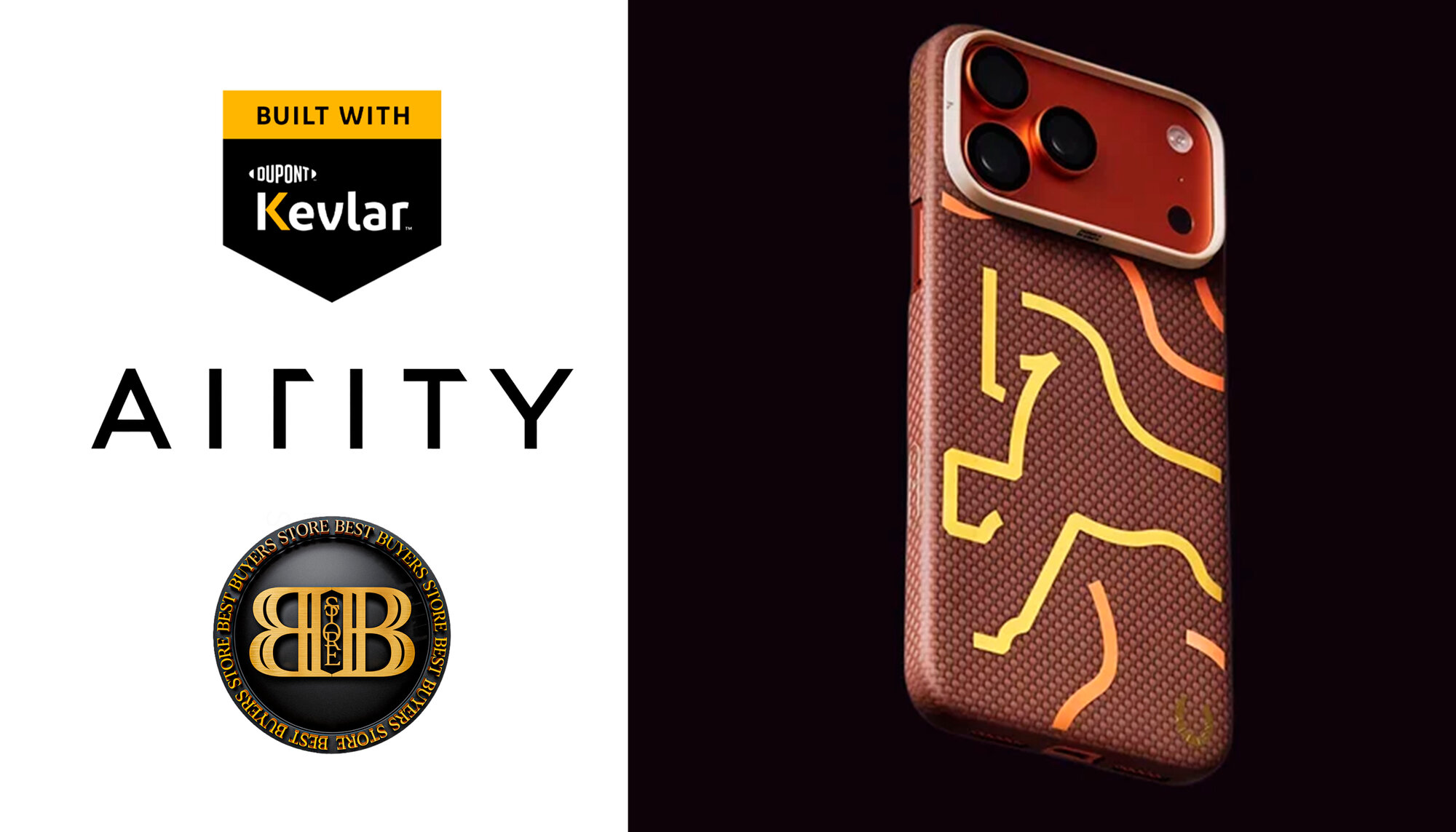 Защитный Чехол AIRITY «Год Лошади» для Apple iPhone 17 Pro , арамидное волокно, каштановый, iPhone 17 Pro