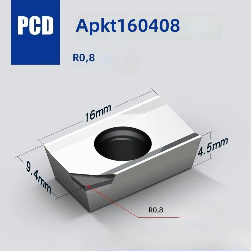 Сменная фрезерная пластина APKT1604 (R0.8) PCD, 1 шт, для высокоглянцевого фрезерования на ЧПУ