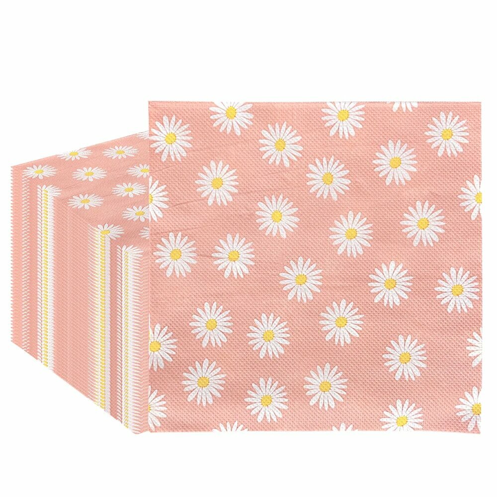 Одноразовые бумажные салфетки с розами Розовый, 20pcs, A