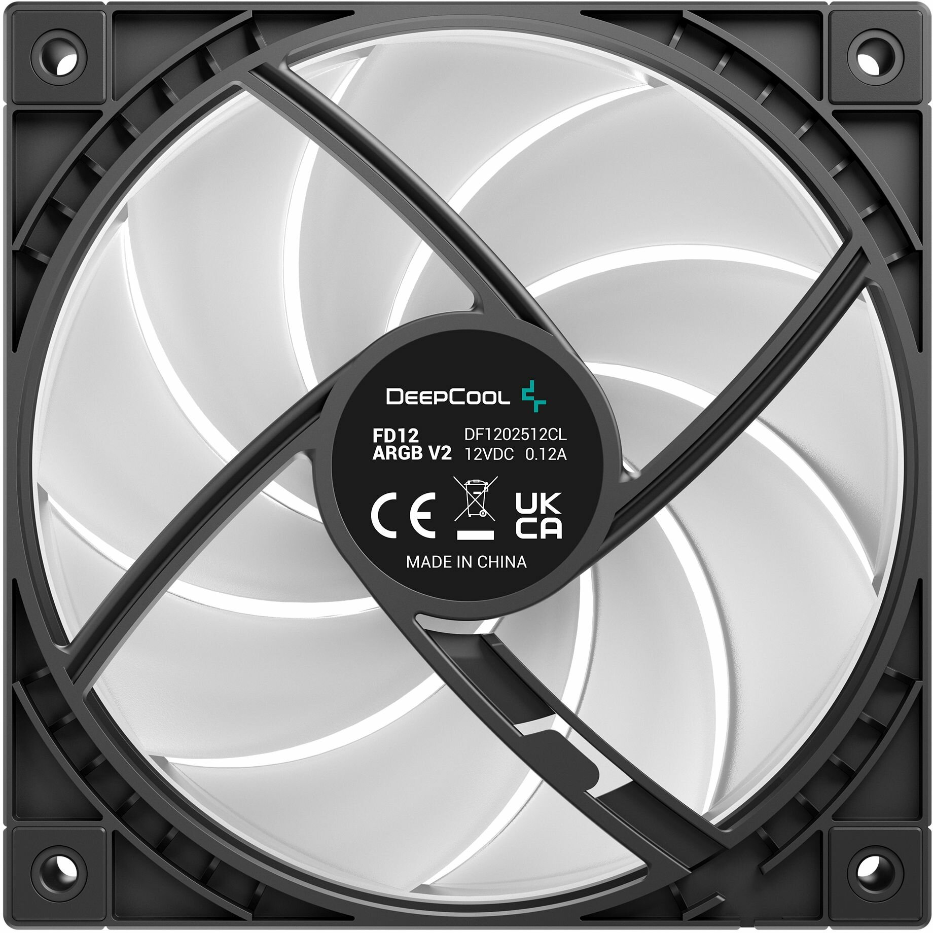 Вентилятор Deepcool FD12 V2 ARGB 120х120x25 черный 4-pin (R-FD12ARGBV2-BKAPN1-G) Ret