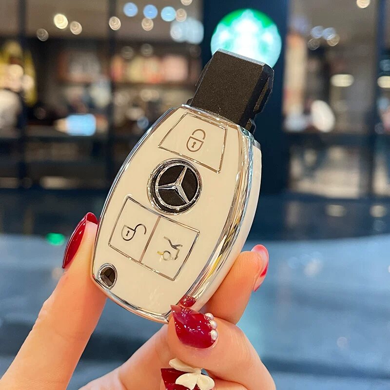 Авторучка Mercedes-Benz B-Style молочно-белого цвета одиночная для моделей C-класса