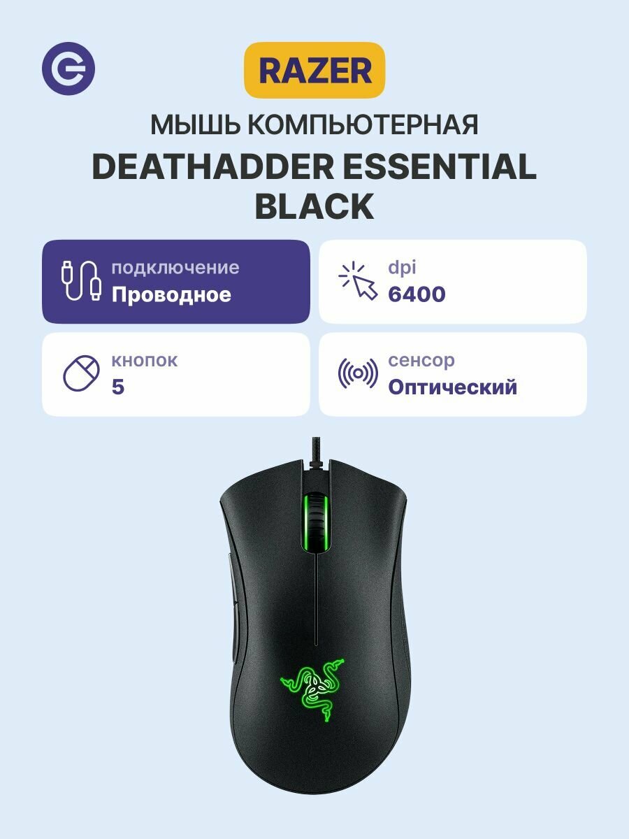Мышь игровая RAZER DeathAdder Essential (RZR-RZ01-03850100-R3M1)