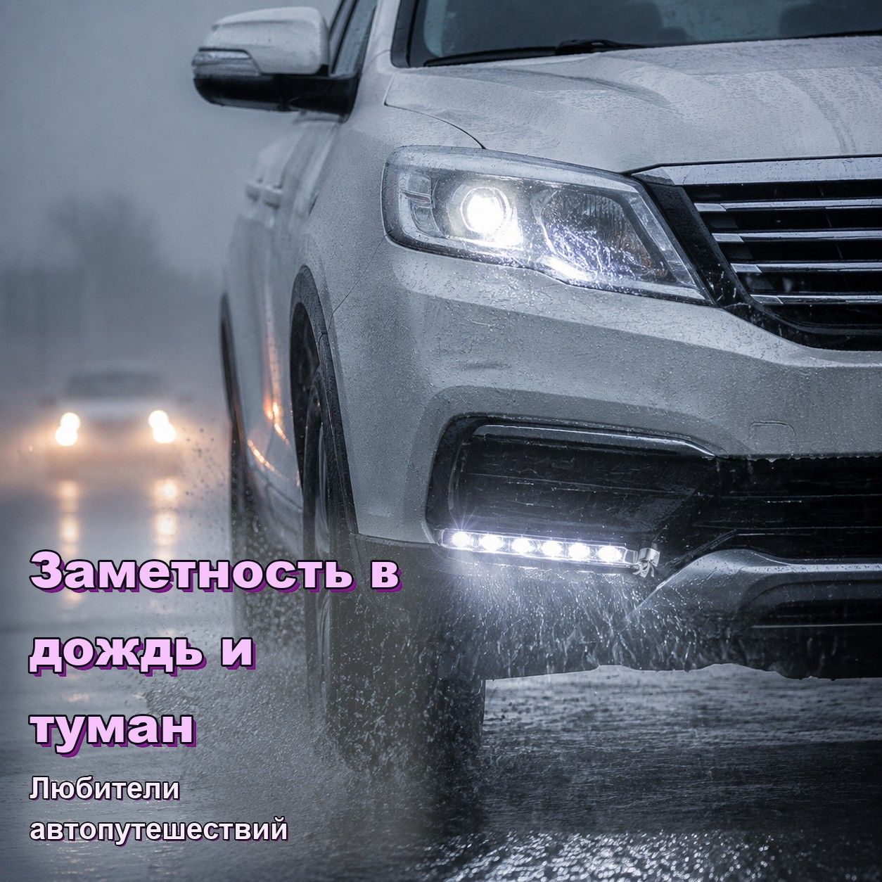 Дневные ходовые огни на ветрогенераторе, белый свет, универсальные для авто/мото, без проводки, с регулируемым кронштейном